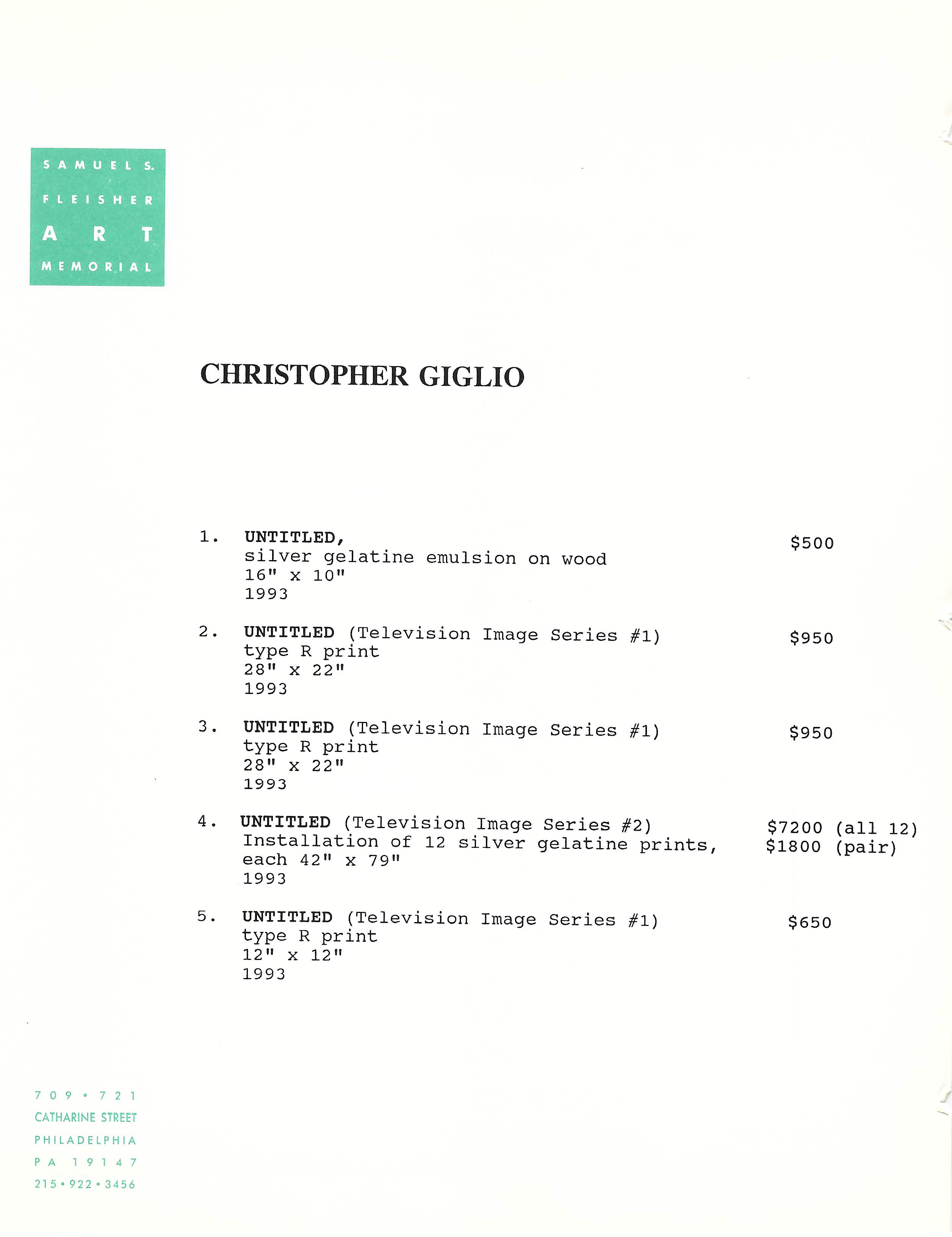 Christopher Giglio - Overview | Dina Wind Art Foundation