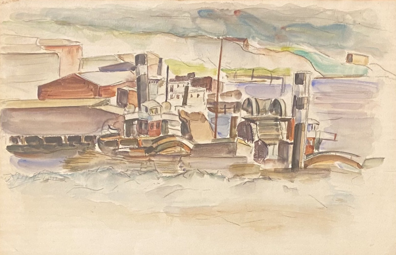 Jack Humphrey, Boats and Dredges, Saint John, N.B., 1937 | Artworks ...