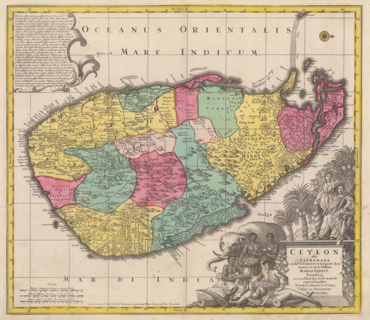Ceylon Map Attractive Colours Laminated Paper Sri Lanka Political Map,