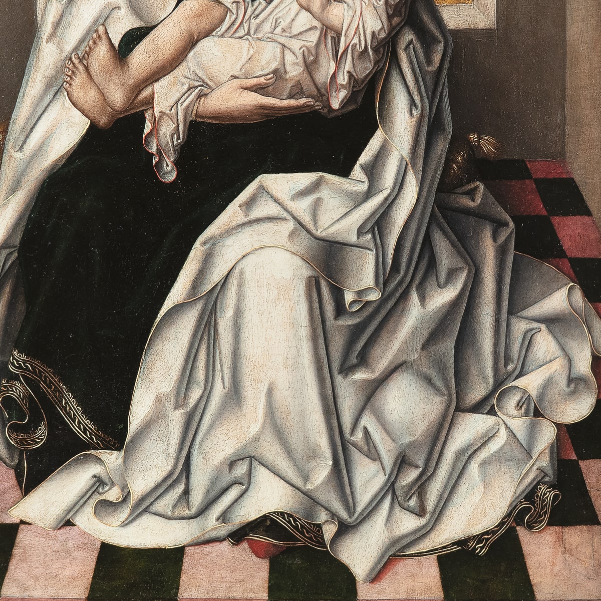 A Votive, or Memento Mori Panel with a shrouded corpse resting on a ...