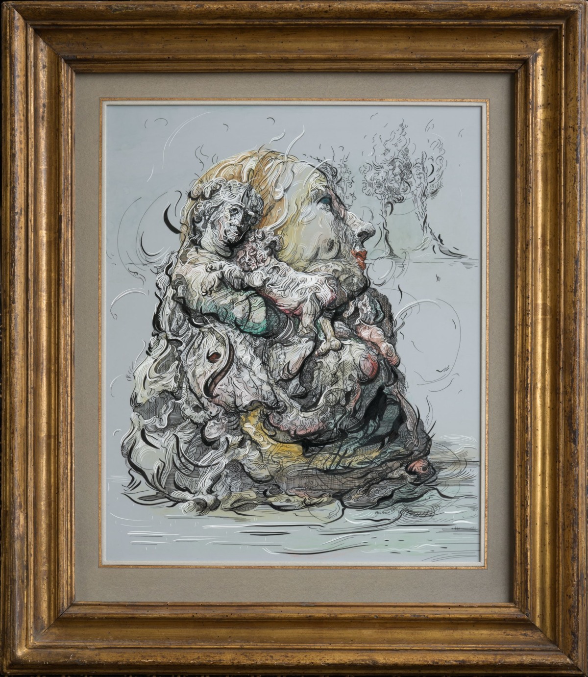 Glenn Brown, Drawing 2 (after Batoni/Rubens), 2023