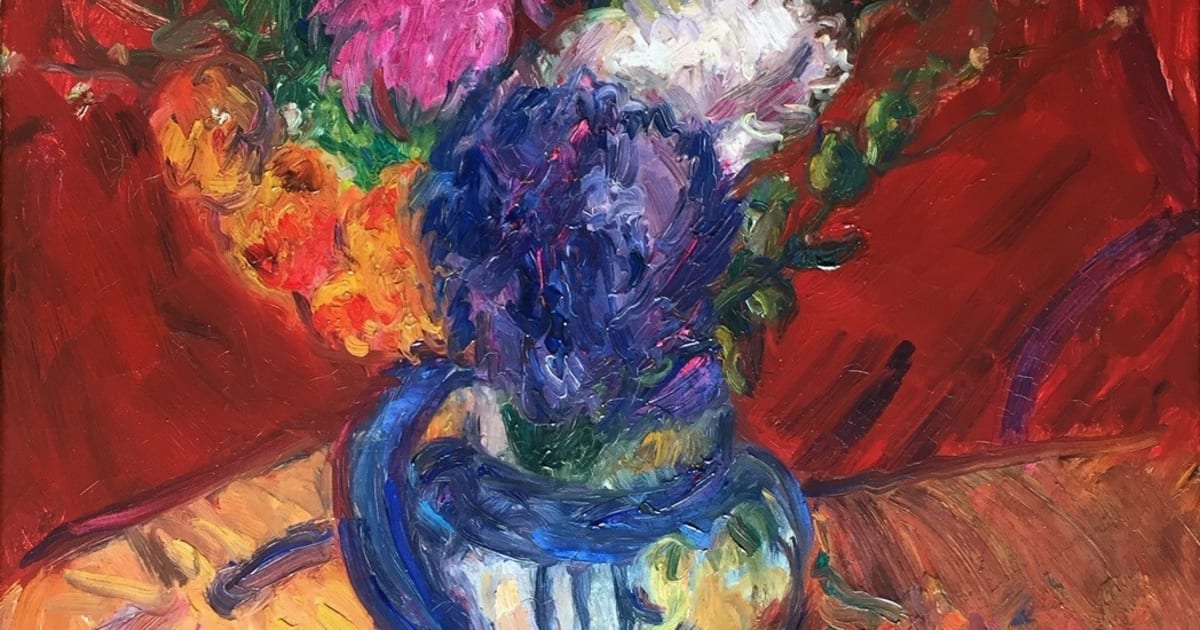 SIR MATTHEW SMITH, Still Life of Flowers on a Red Background | Browse ...