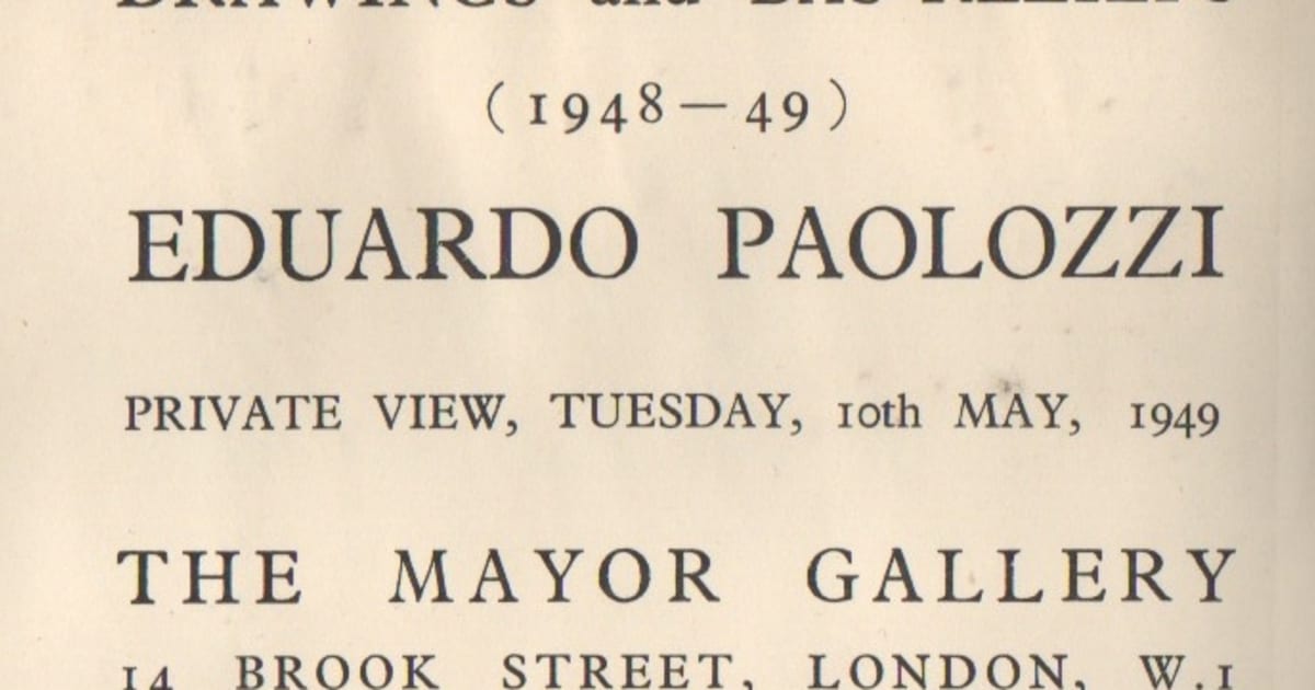 EDUARDO PAOLOZZI | 10 - 31 May 1949 | The Mayor Gallery