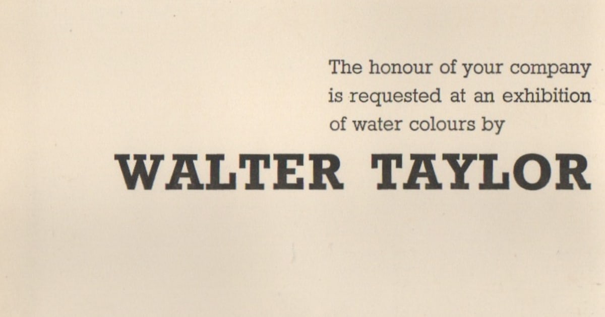 WALTER TAYLOR | 11 - 31 July 1935 | The Mayor Gallery