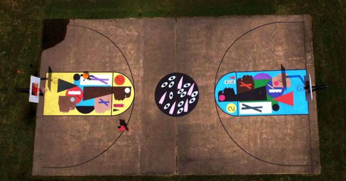 Basketball court for Project Backboard | Nina Chanel Abney