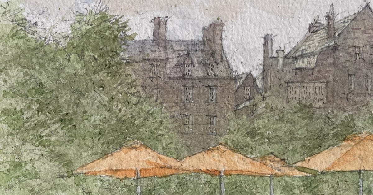 Dennis Roxby Bott RWS, Summer at Chelsea Physic Garden | Bankside Gallery
