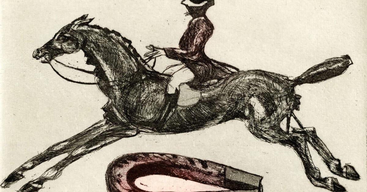 Julia Midgley RWS RE, Lead Huntsman with Magnet | Bankside Gallery