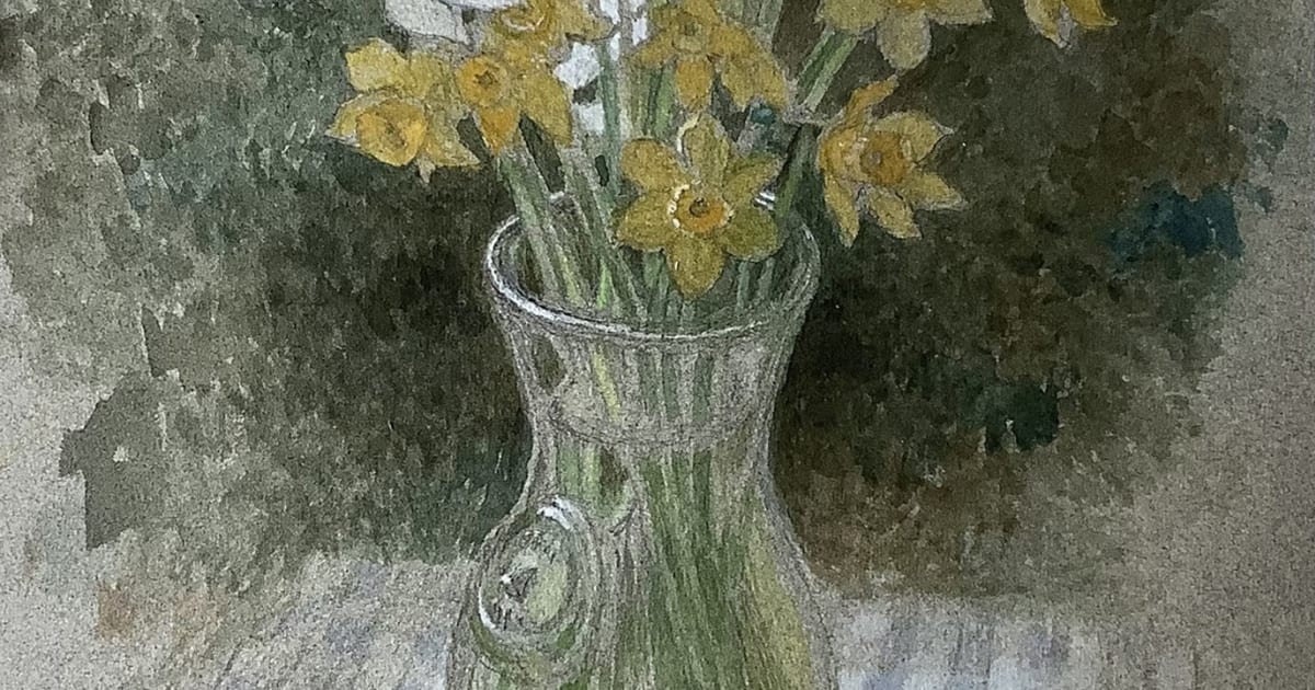 Charlotte Halliday RWS, Narcissi in a Carafe, April | Bankside Gallery