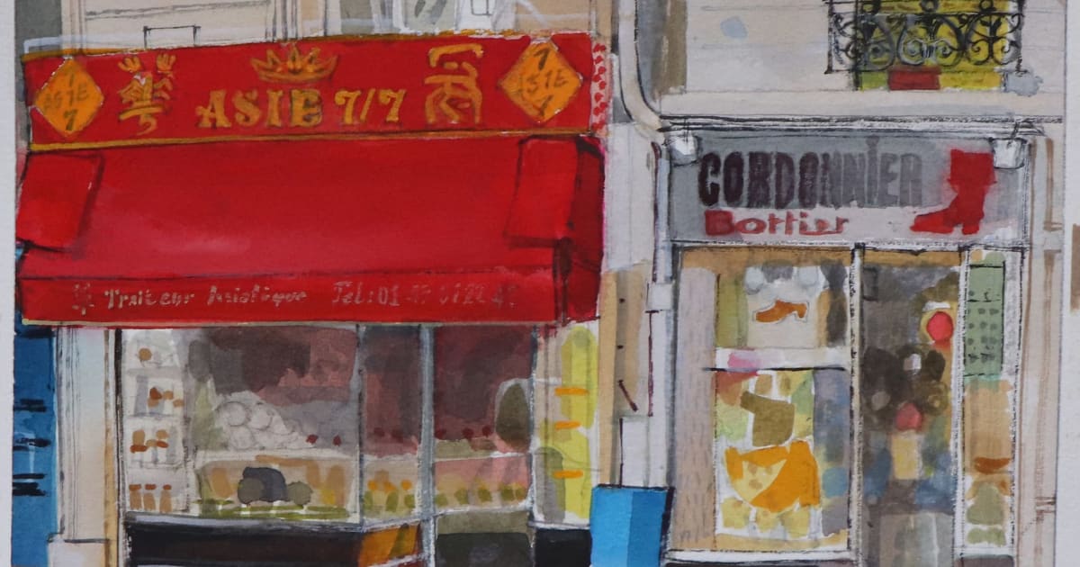 Peter Quinn RWS, Restaurant and Bootrepairs, Paris | Bankside Gallery