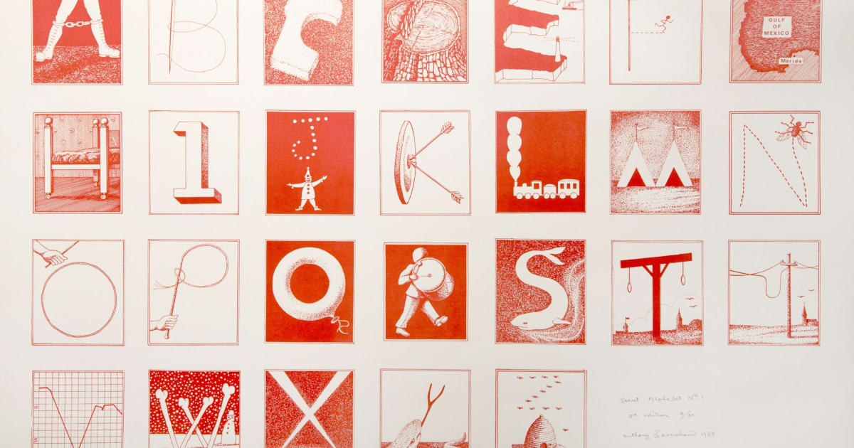 Anthony Earnshaw, Secret Alphabet No. 1 (Red), 1985 | Flowers Gallery