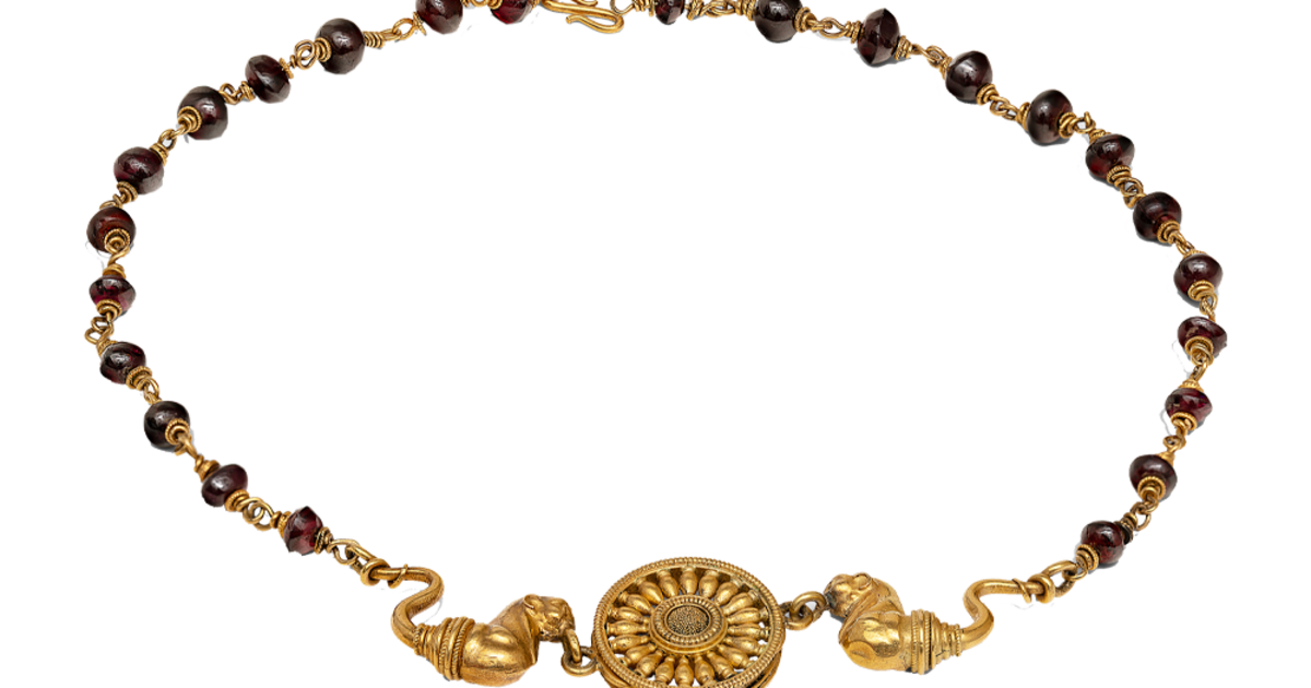 An Archaeological-Style Gold and Garnet Necklace, Rome, c. 1875 | Les ...