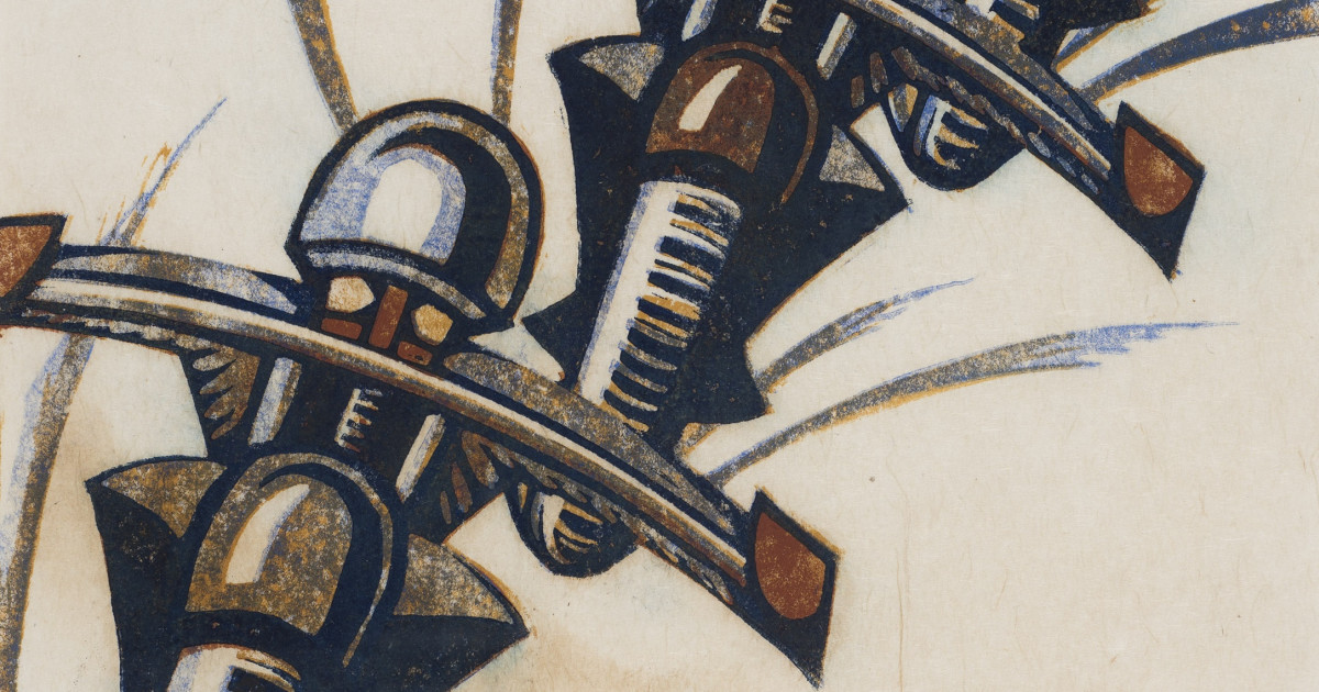 Sybil Andrews, Speedway, 1934 | Linocuts from the Grosvenor School ...