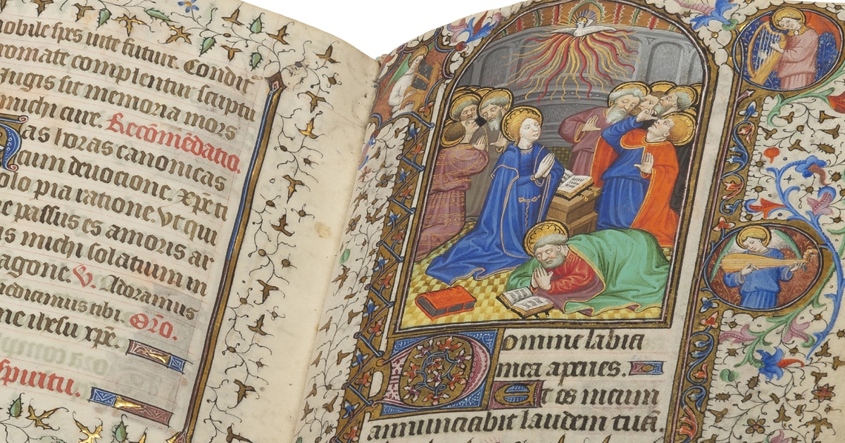 Original Illuminated Medieval Manuscripts Books of Hours and Miniatures ...