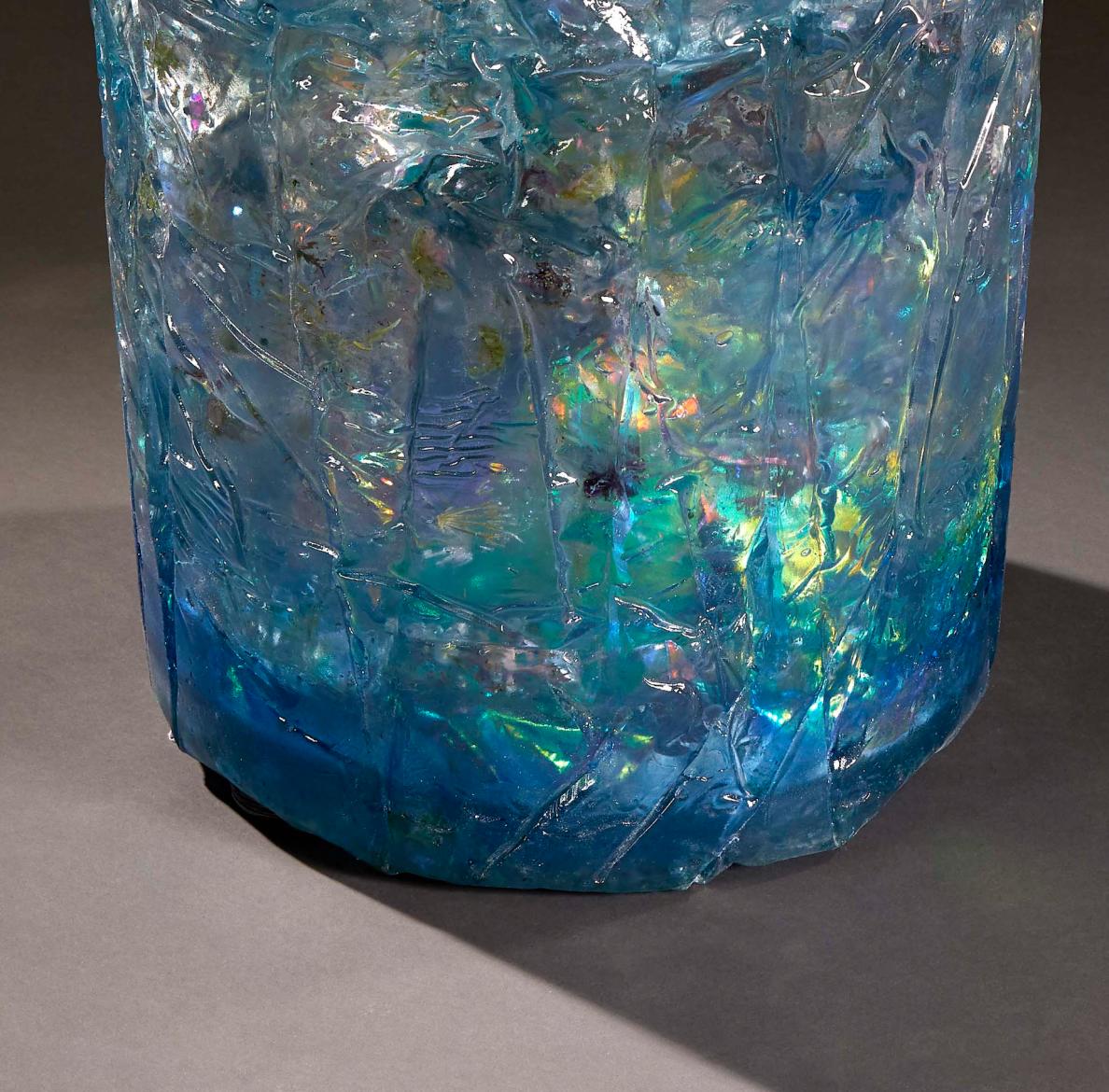 Grand Fut Bleu Transparent Argent - Twenty First Gallery