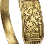 Late Medieval Iconographic Ring with St Christopher and Christ Child ...