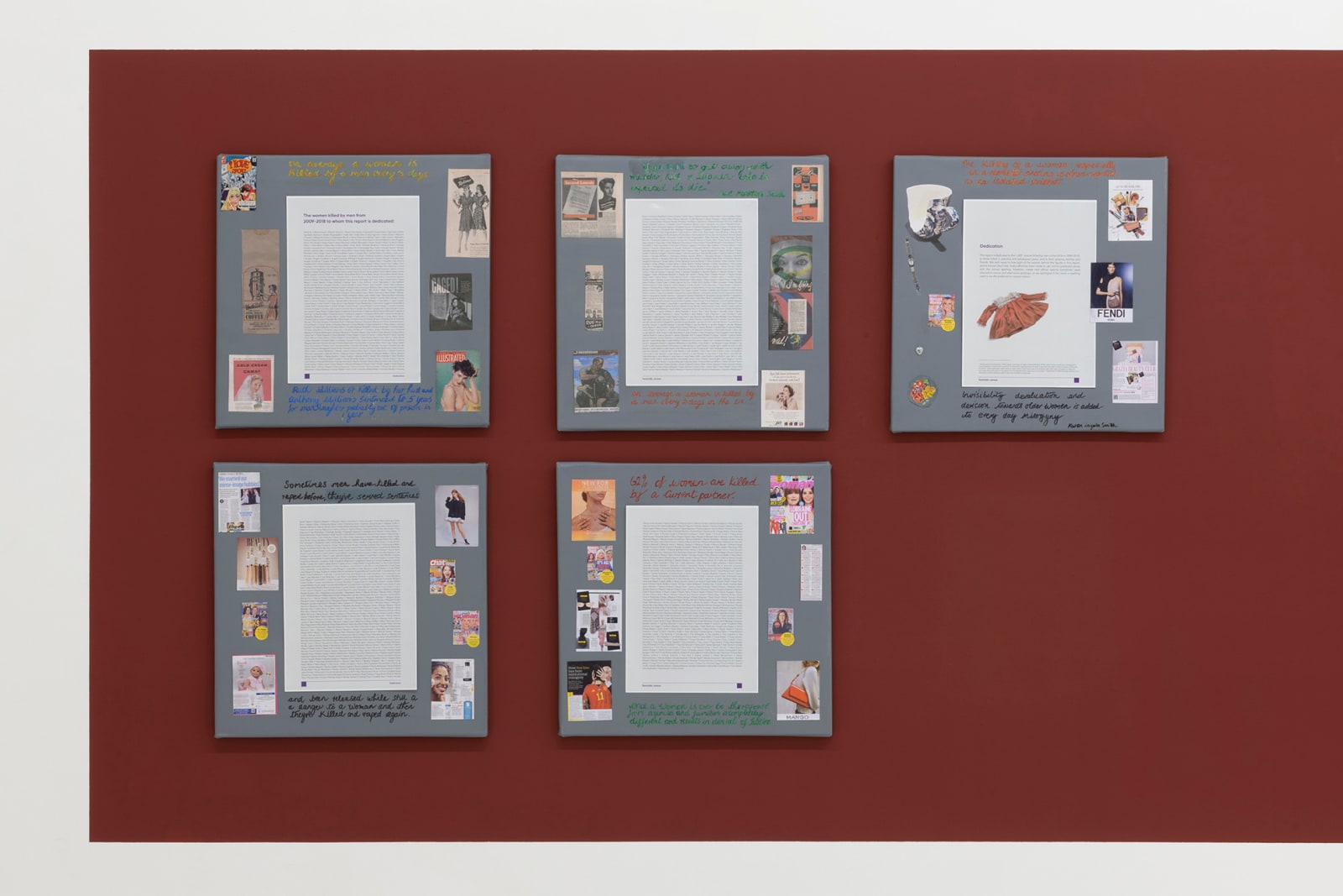 Margaret Harrison, Counting Dead Women. Panels, 2023 | ADN Galeria Margaret Harrison, Counting Dead Women. Panels, 2023 | ADN Galeria
