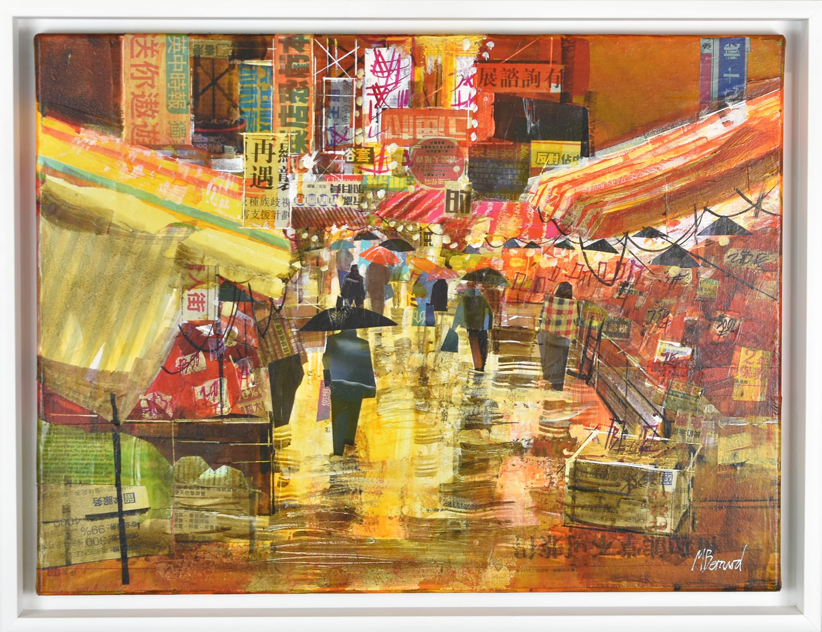Mike Bernard, Hong Kong Market in the Rain | Arkley Fine Art