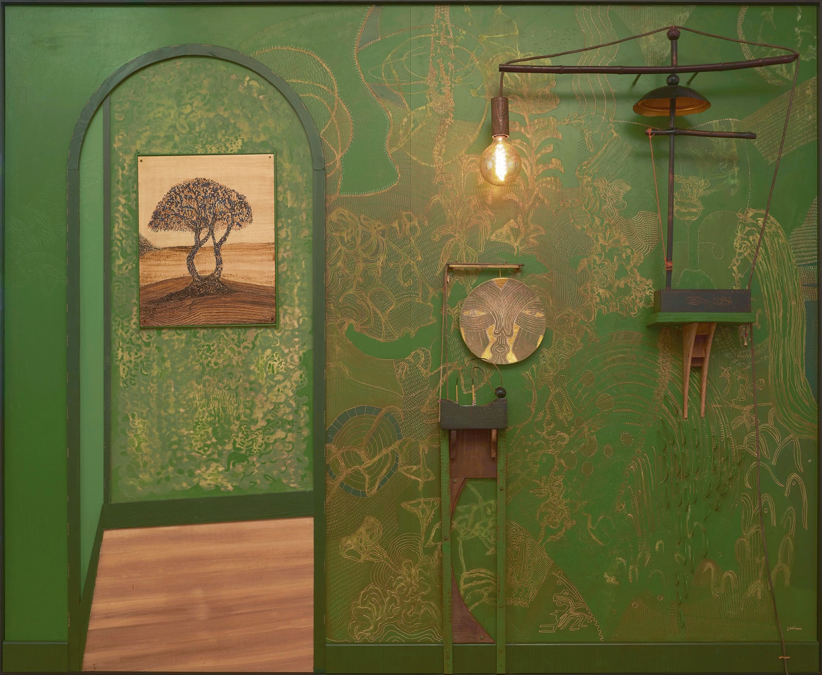 Joshua Yeldham, Self Portrait, Studio Interior, 2024 | Arthouse Gallery