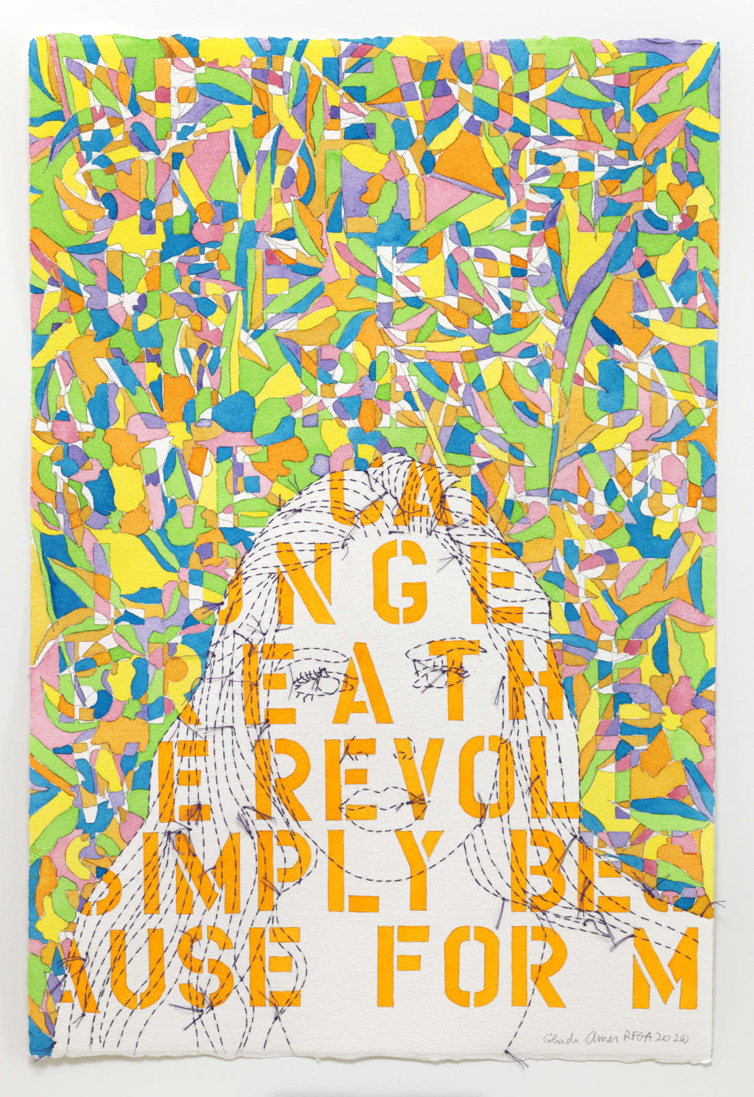 Ghada Amer, Portrait of Hannah #1, 2020 | Marianne Boesky Gallery