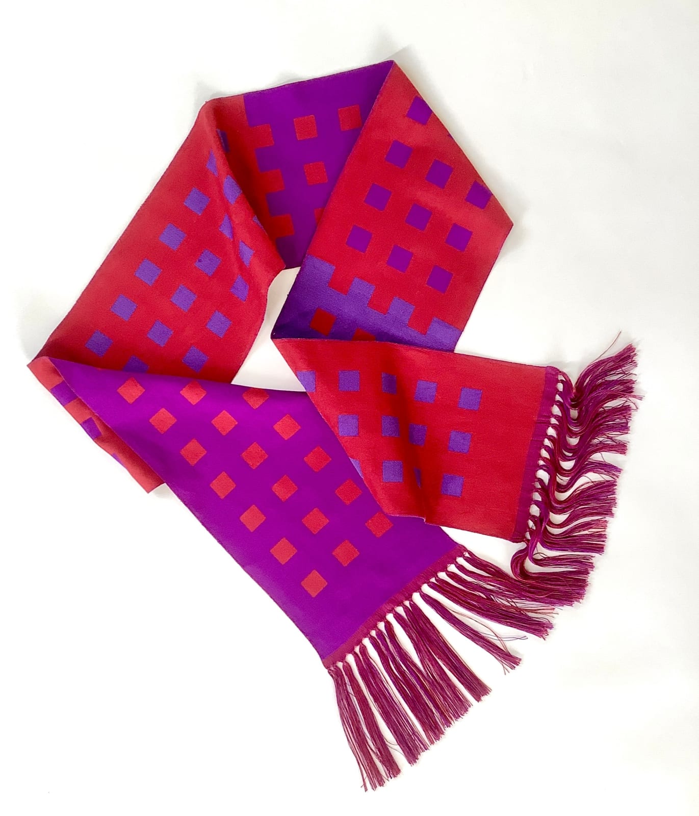 Jennifer Shellard, Red Gentian Tri-Square Scarf, 2023 | Contemporary ...