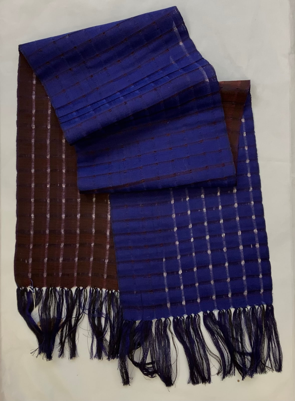 Jennifer Shellard, Blue & Maroon Scarf 5, 2023 | Contemporary Applied Arts