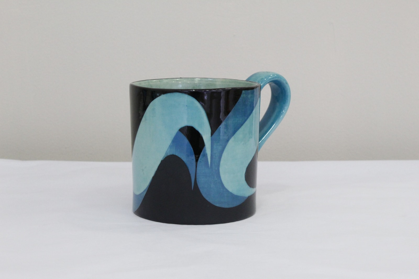 Jane Cox, Aqua Decorated Cylinder Mug, 2022 | Contemporary Applied Arts