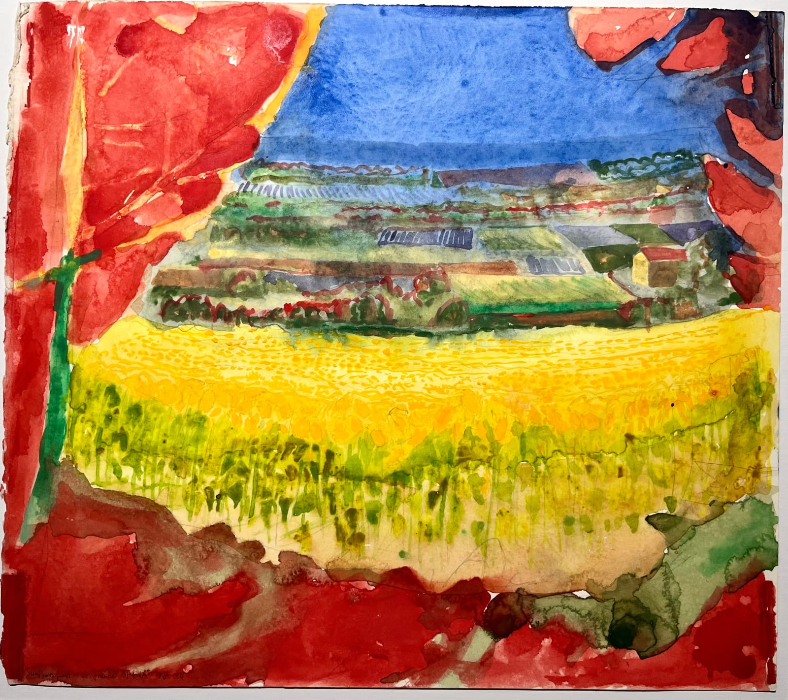 Norman Adams RA, Sunflower Field, S. France, St Felix, 1984 ...