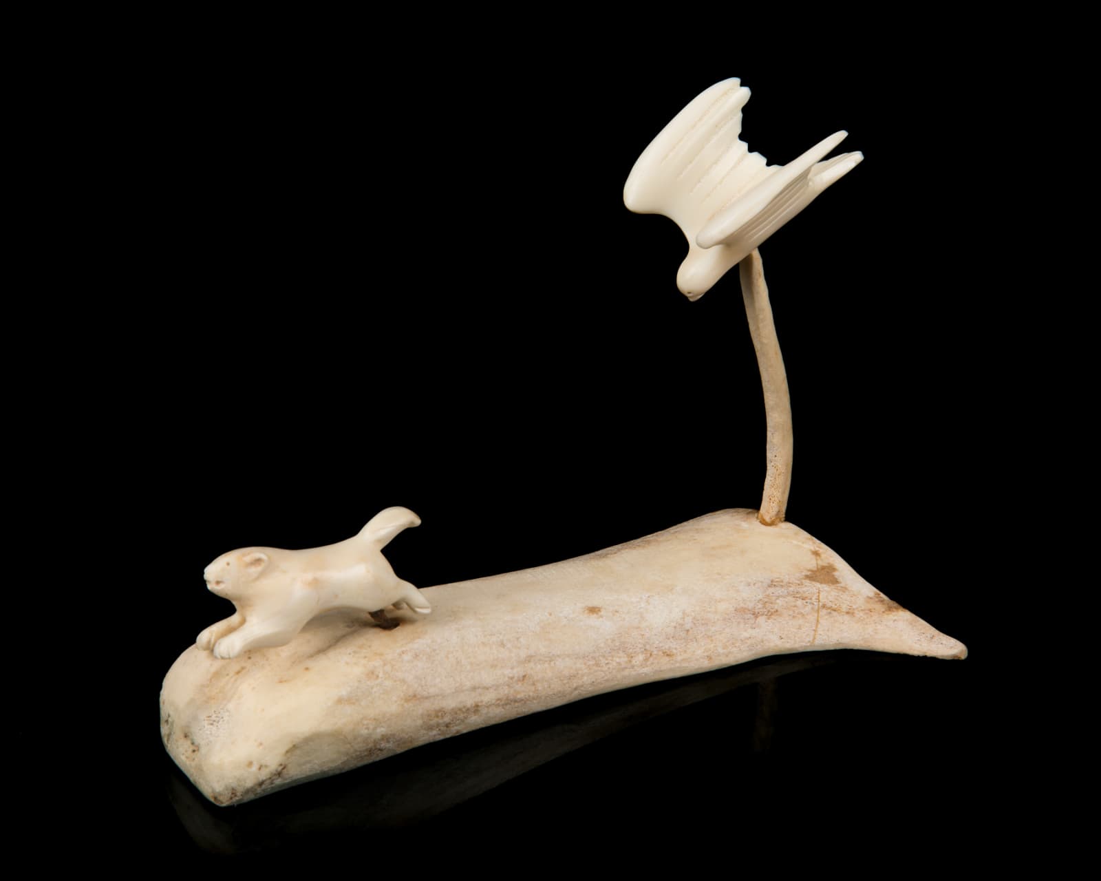 SOLOMON IQQUIYUITUQ (1946-) KUGAARUK (PELLY BAY), Hawk in Pursuit of a ...