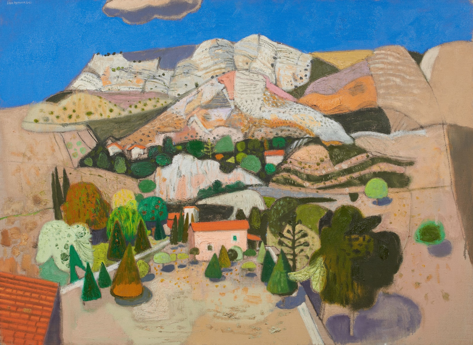 Leon Morrocco, Escarpment and Hill behind Gourdon, Alpes-Maritimes ...