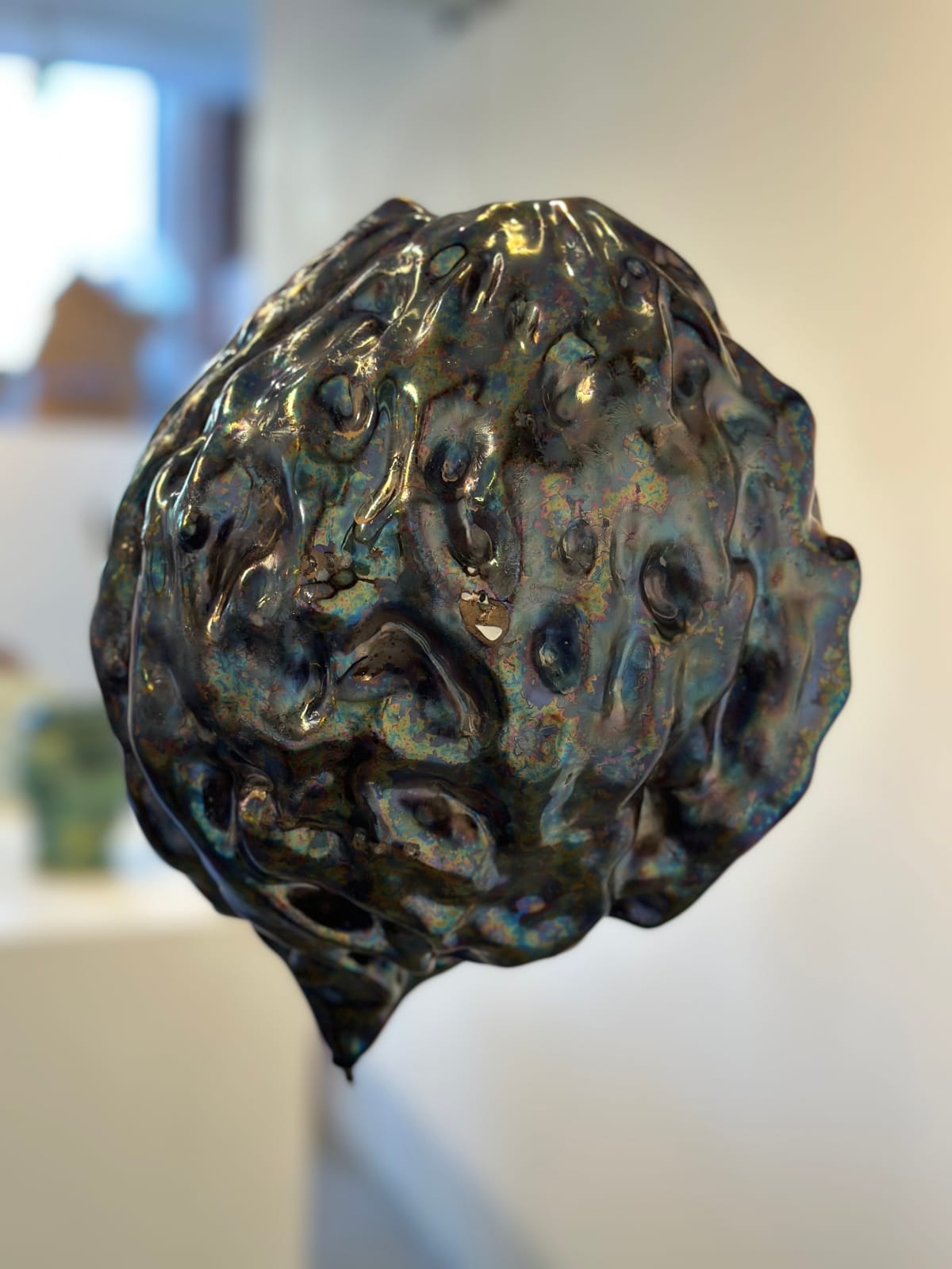 Cathy Lu, Peach Pit (Tenmoku), 2024 | LaiSun Keane