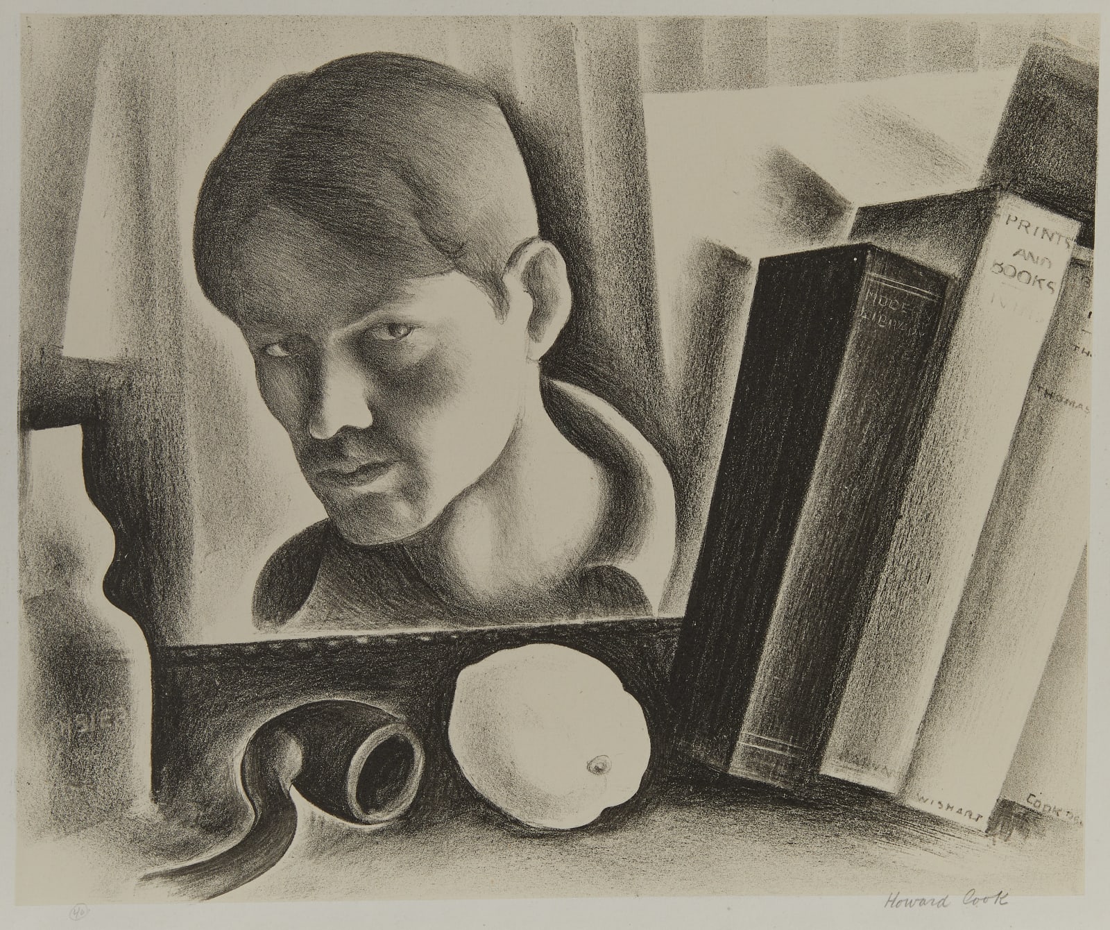 Howard Cook, Self-Portrait, Paris, d. 1929 | The Owings Gallery