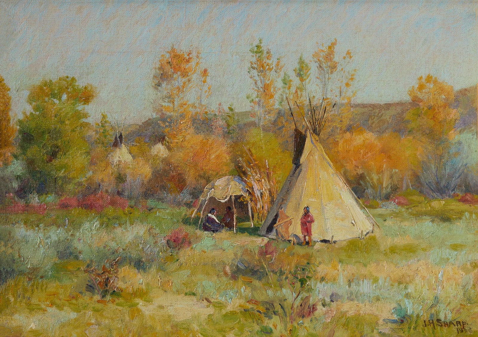 Joseph Henry Sharp, Crow Camp, Little Big Horn, Montana, d. 1903 | The ...