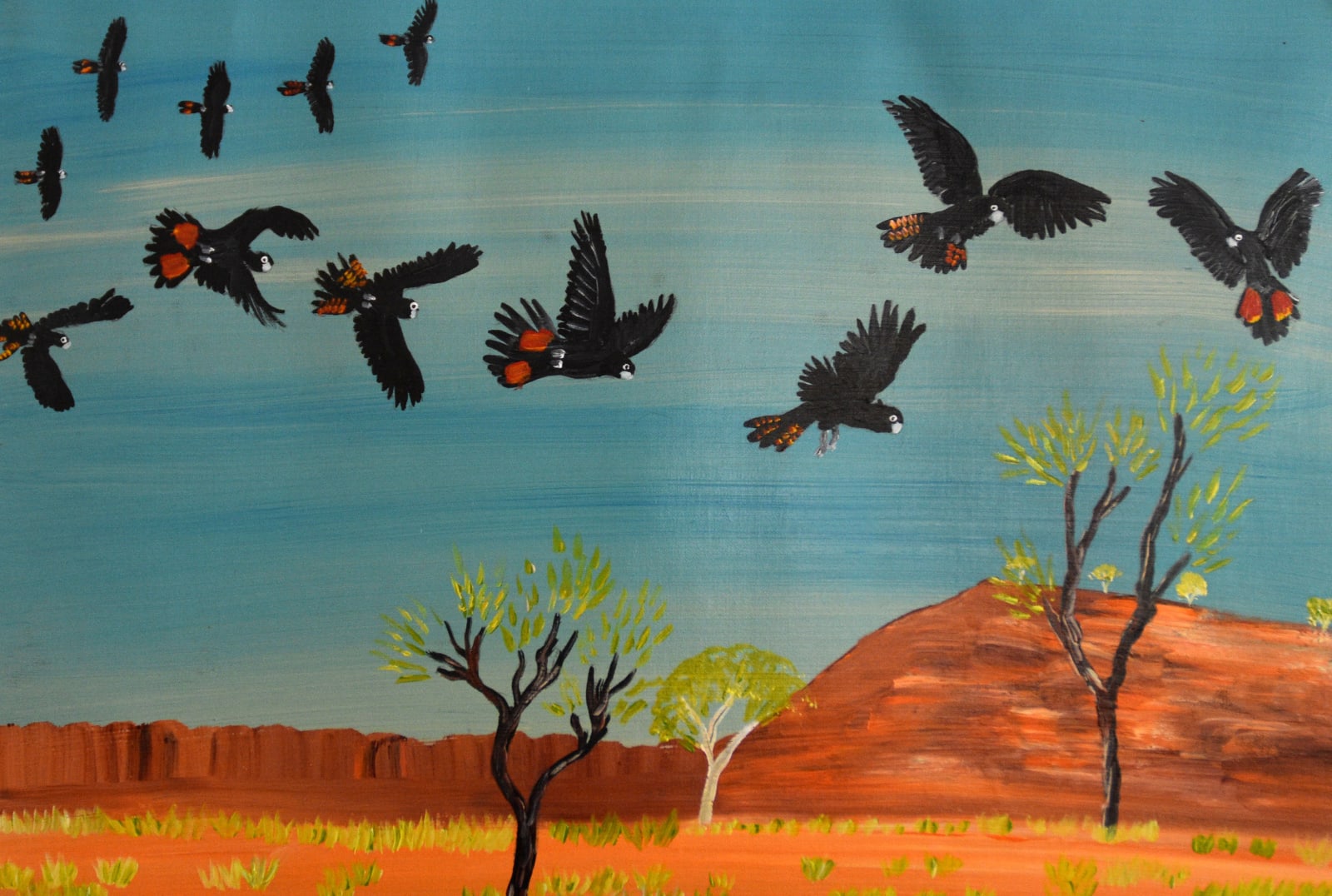 Kukula Mcdonald, Red Bums Flying in Alice Springs, 2024 | Artworks $500 ...