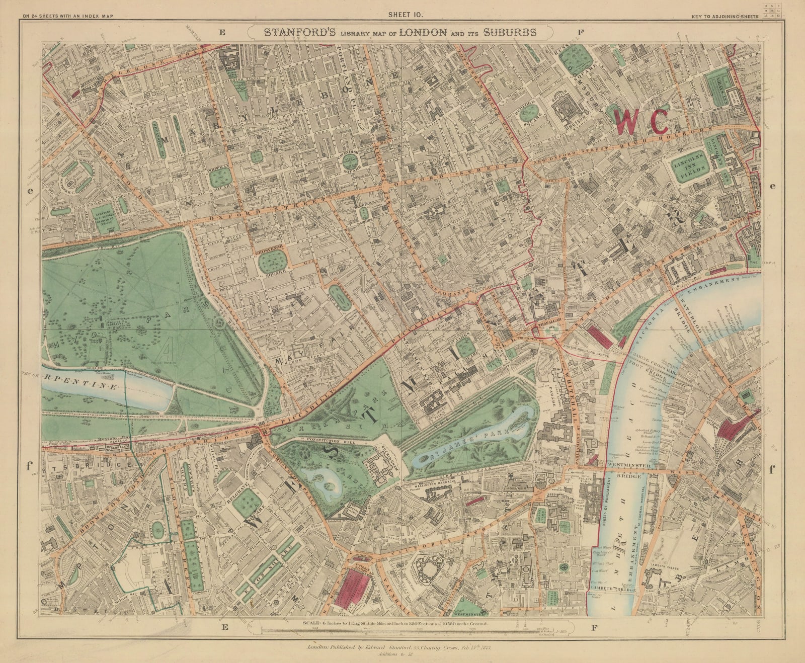 Edward Stanford, West Central London, 1877 | The Map House