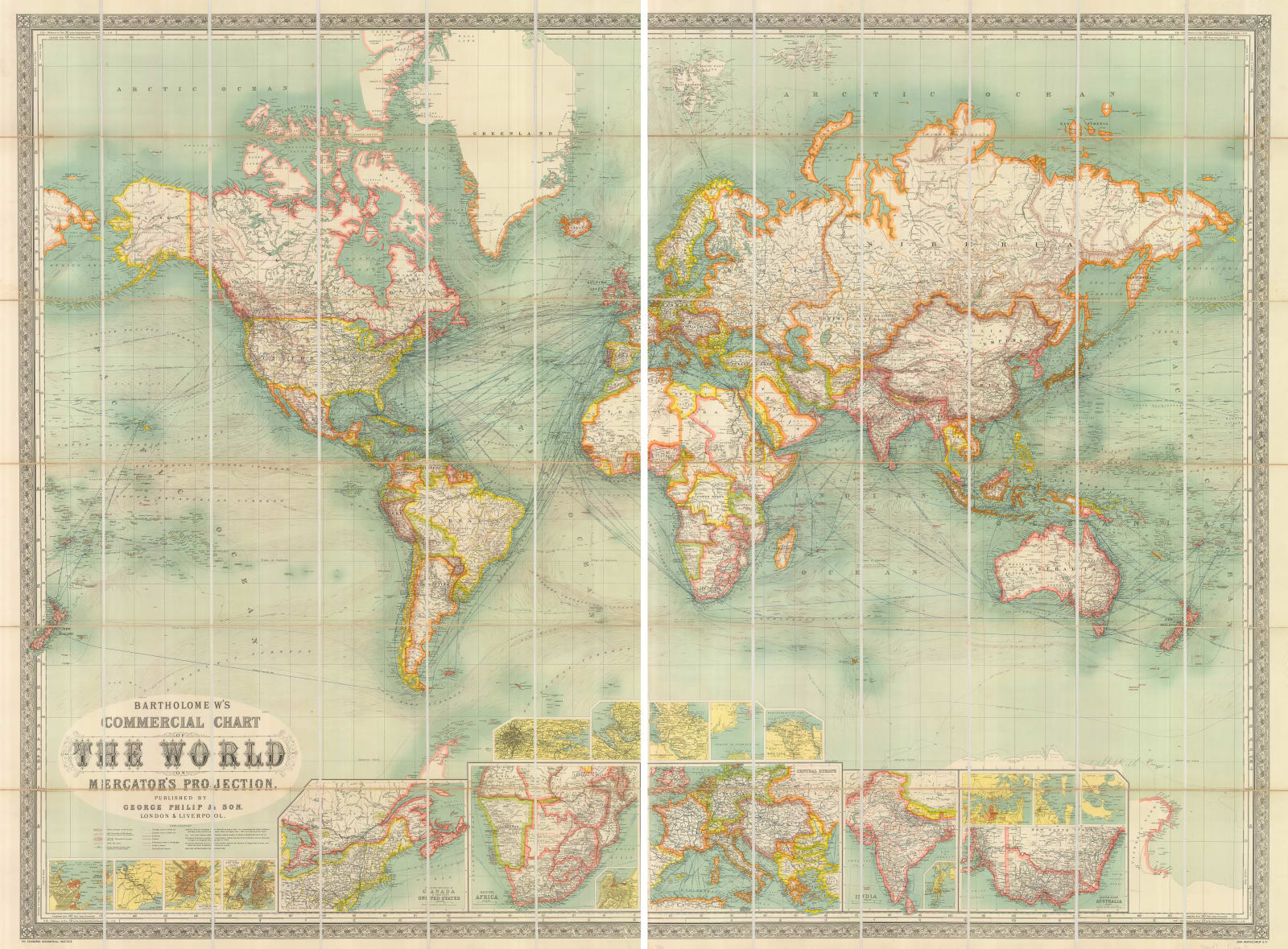 George Philip & Son Ltd., Commercial Chart of the World on Mercator's Projection., 1900 c | The ...