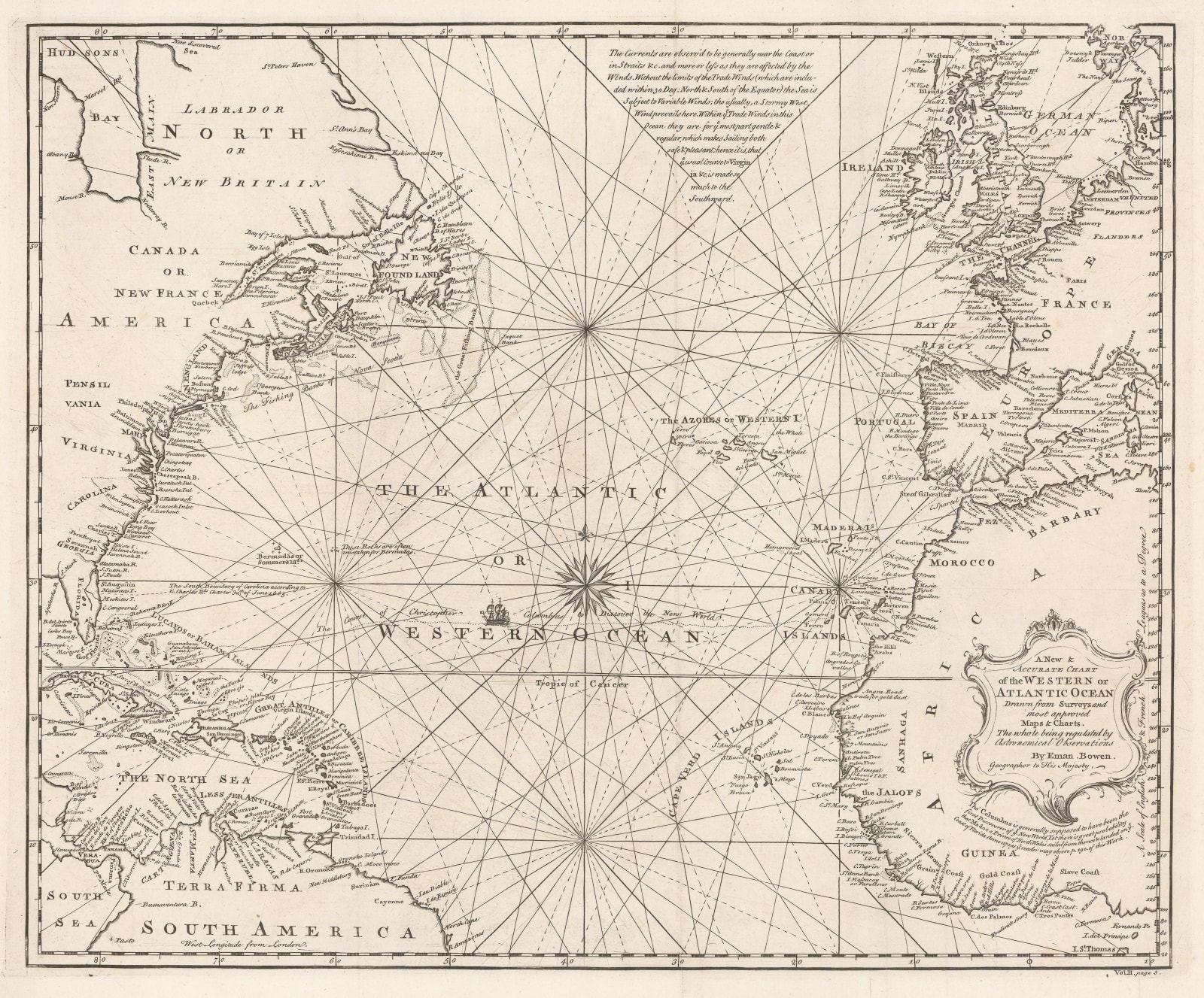 Emanuel Bowen, A New & Accurate Chart of the Western or Atlantic Ocean ... Emanuel Bowen, A New & Accurate Chart of the Western or Atlantic Ocean ...