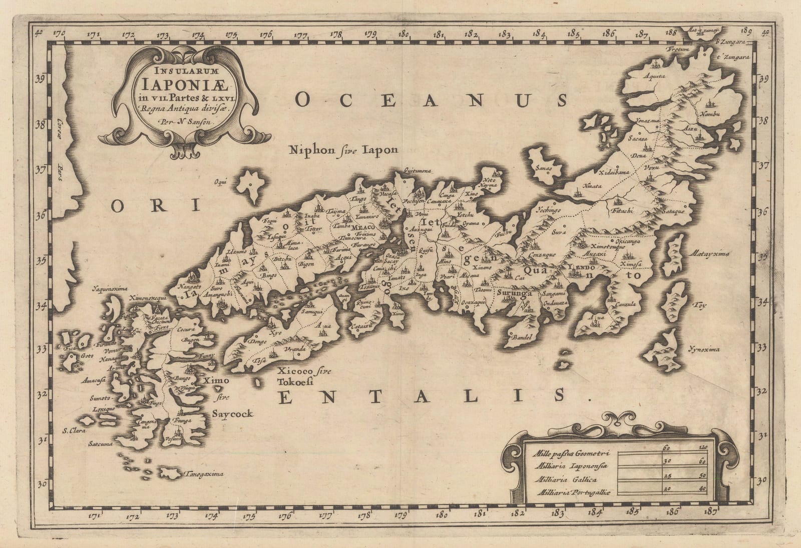 Nicolas Sanson, Rare variant of Sanson's updated map of Japa, 1692 ...