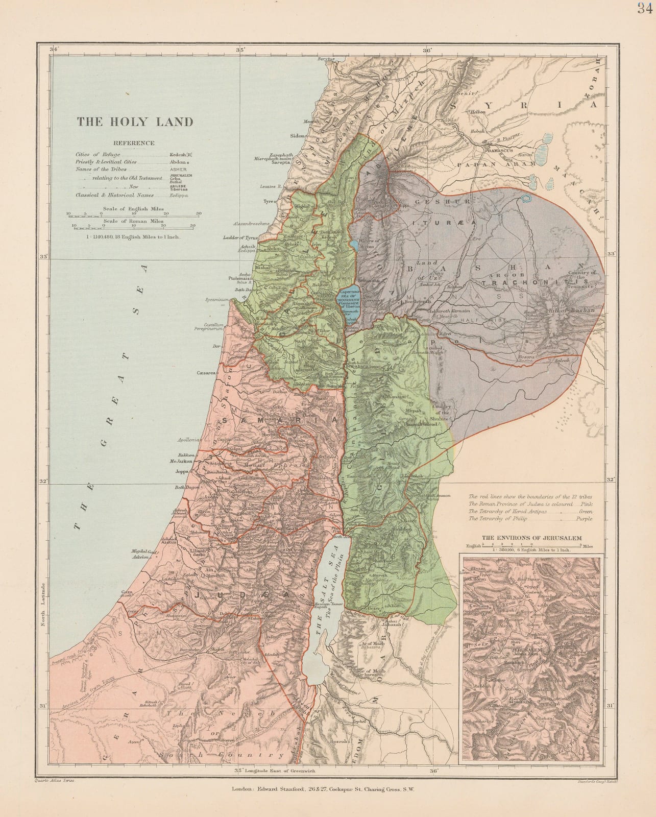 Edward Stanford, The Holy Land, 1896 | The Map House
