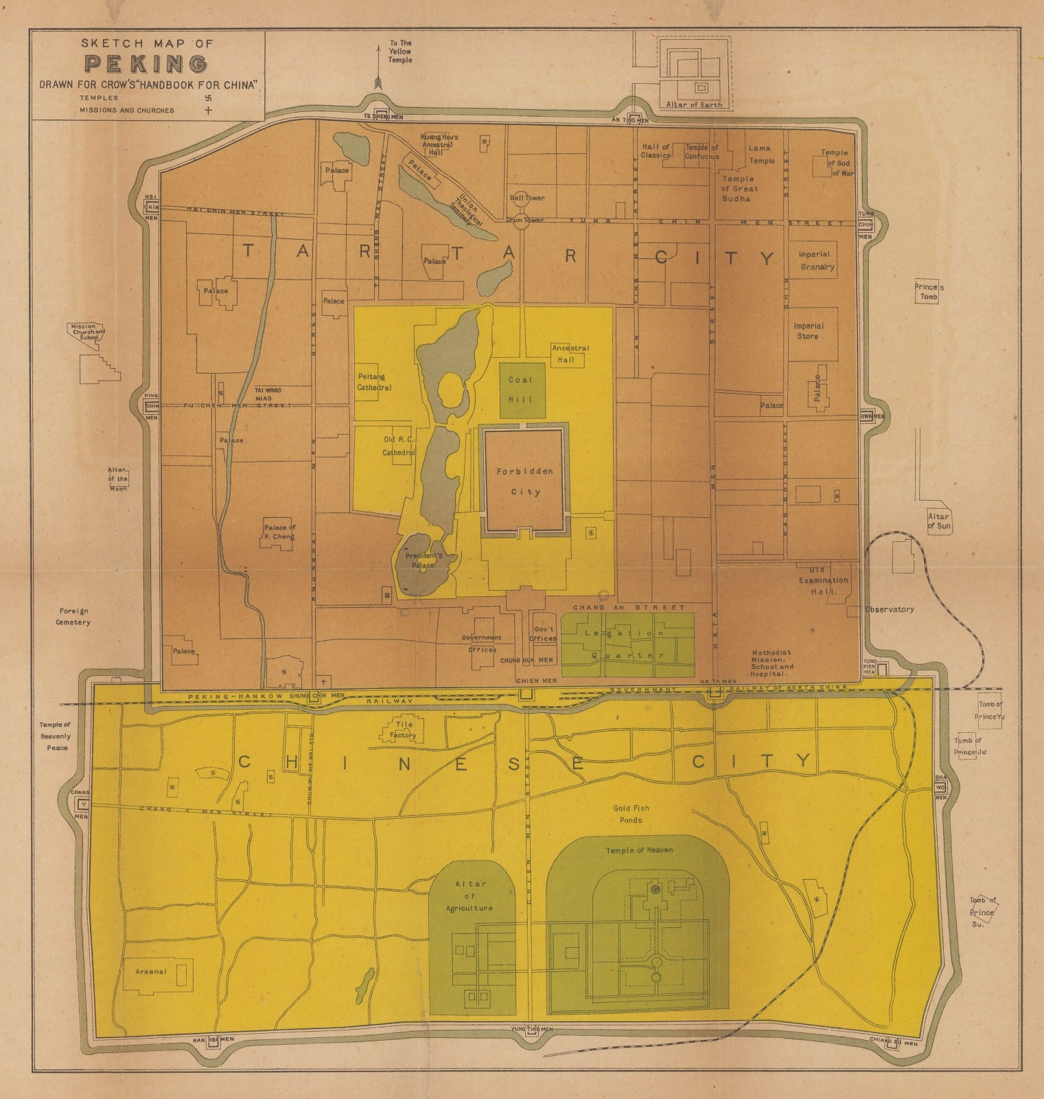 Carl Crow, City plan of Beijing (Peking), 1925 | The Map House