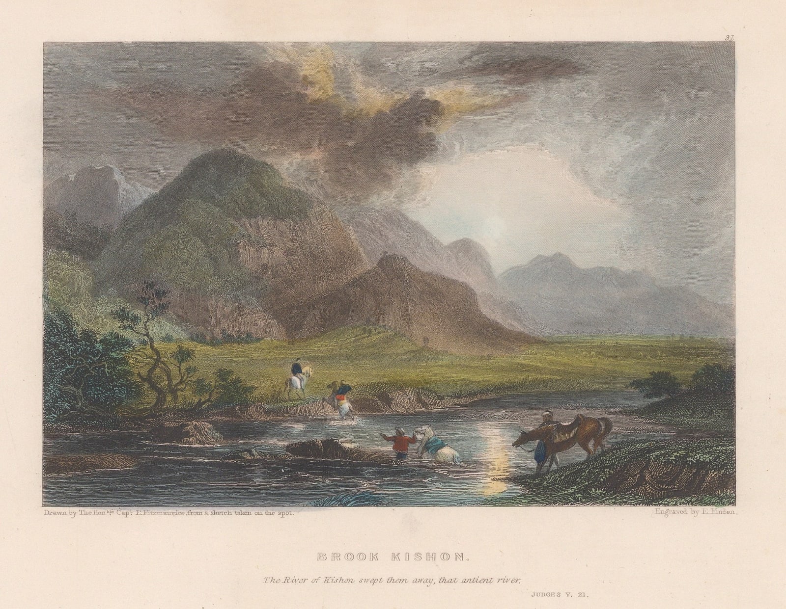 Edward Finden, Holy Land - Brook Kishon, 1834 | The Map House