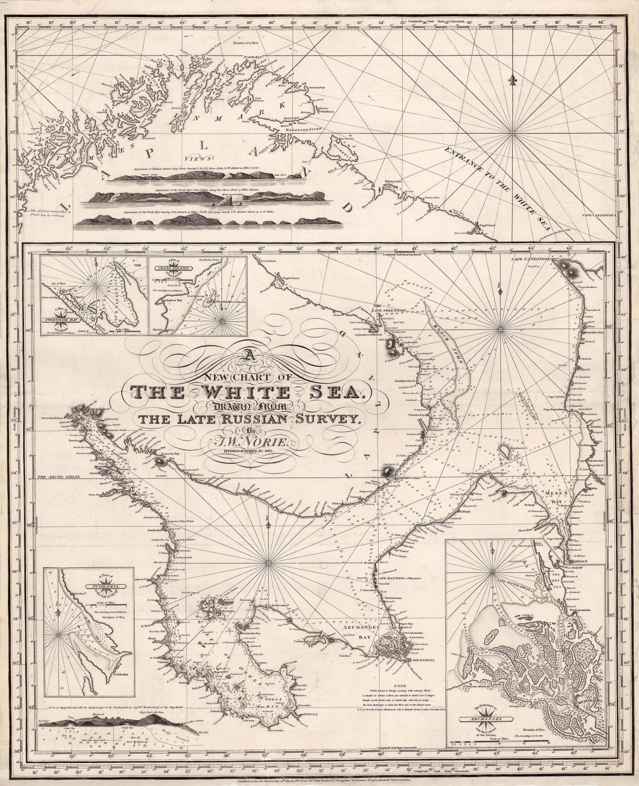 John William Norie, A New Chart of the White Sea Drawn from the Late ...