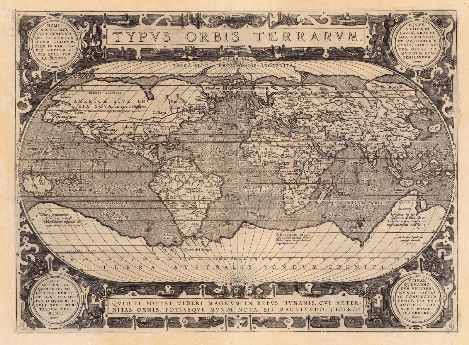 Abraham Ortelius, Typus Orbis Terrarum, 1595 | The Map House