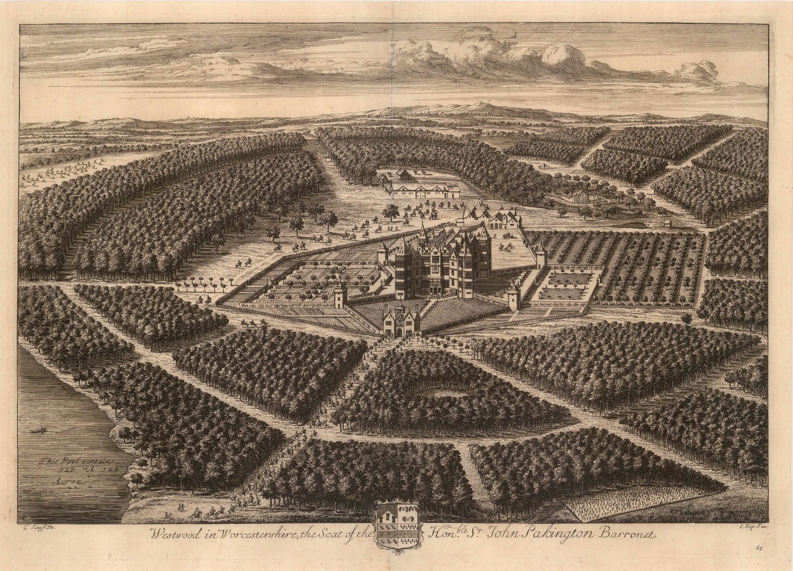 Johannes Kip, Westwood House, Worcestershire, 1715 | The Map House