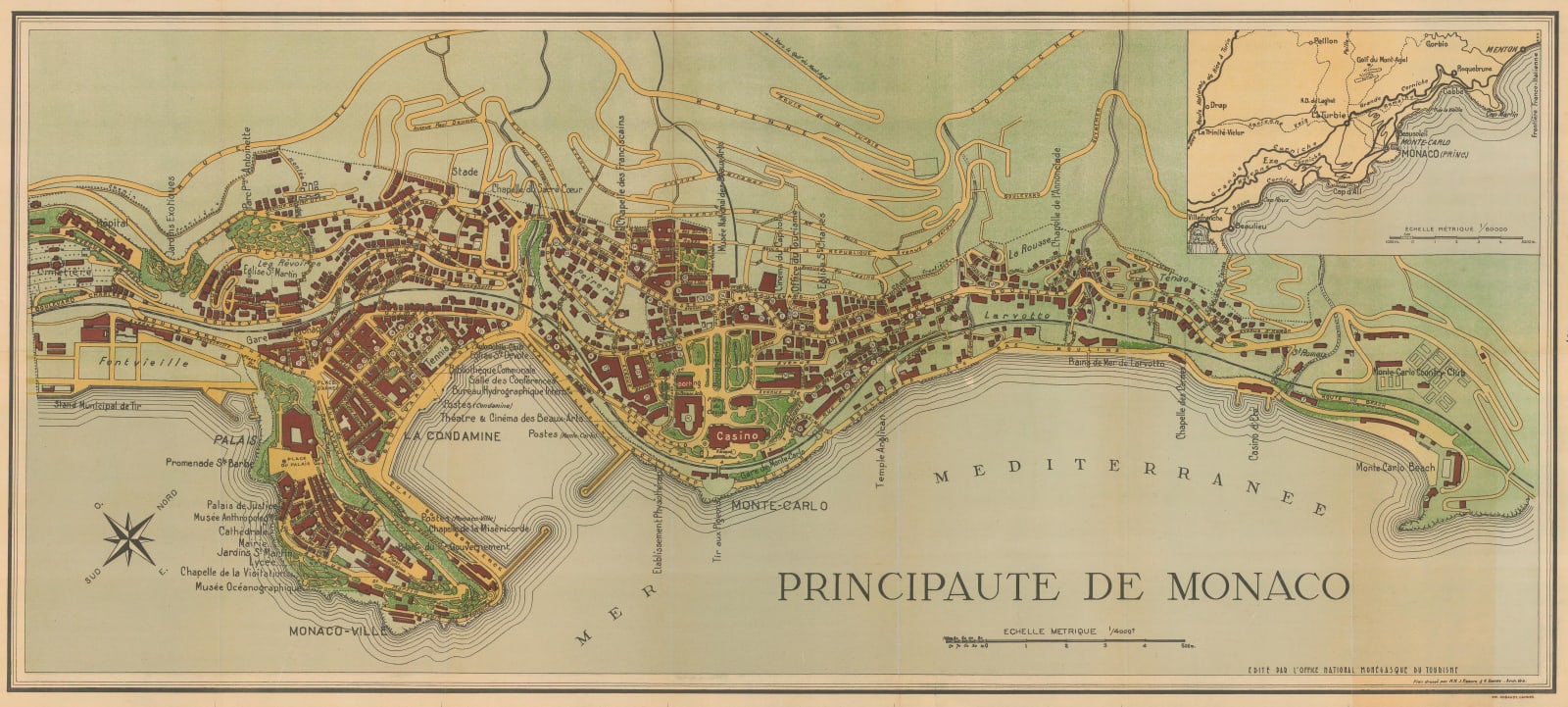 Monaco Tourism Office, Principality of Monaco, 1943 | The Map House