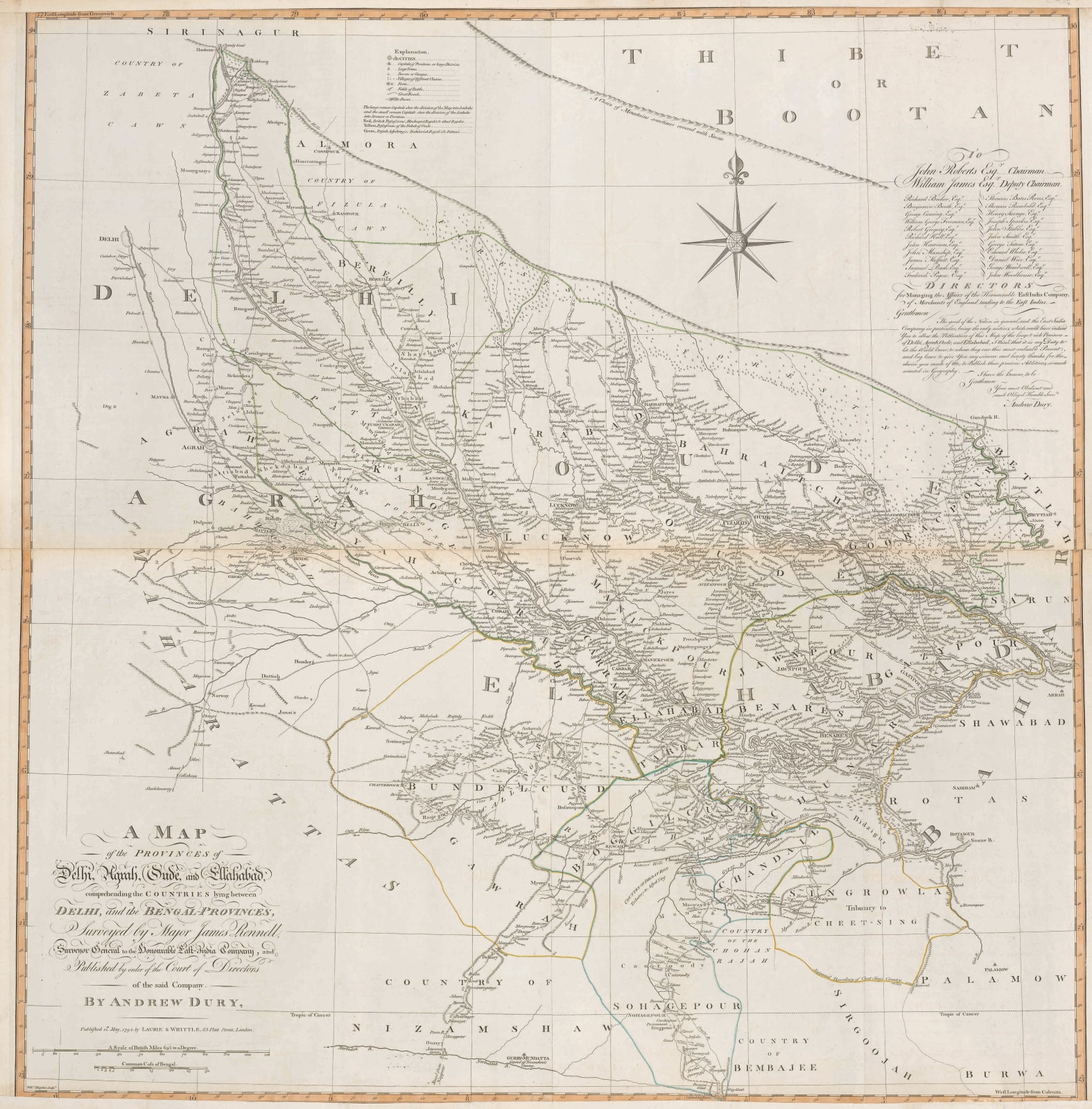 Laurie & Whittle, A Map of the Provinces of Delhi, Harah, Sude, and ...