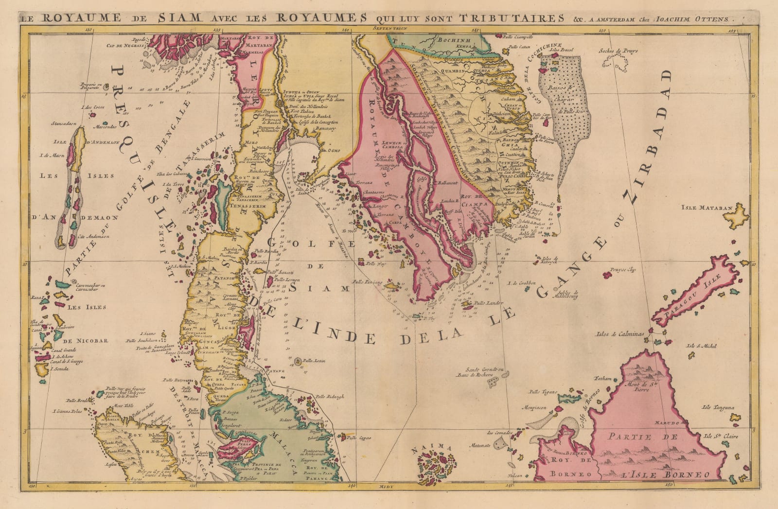 Joachim Ottens, Le Royaume de Siam avec les Royaumes qui luy sont ...