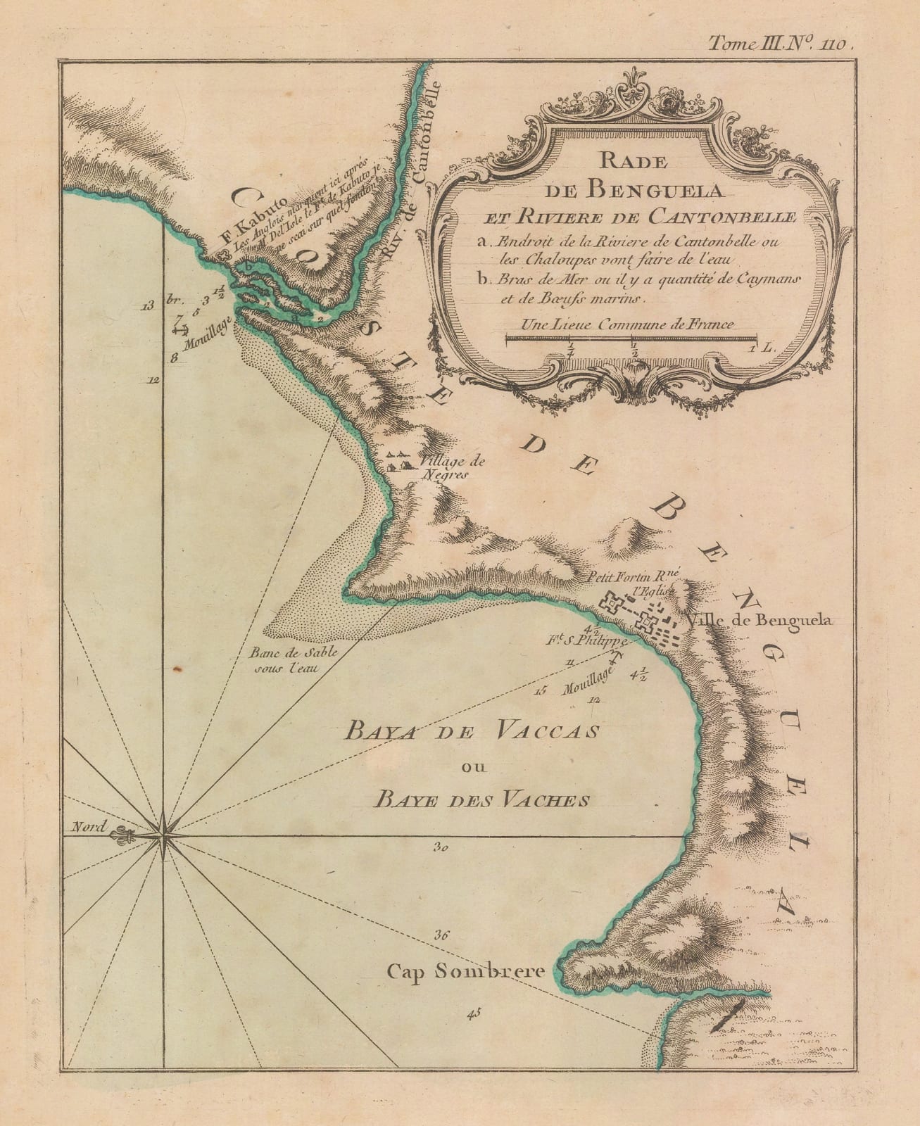 Jacques-Nicolas Bellin, Rade de Benguela et Riviere de Cantonbelle ...