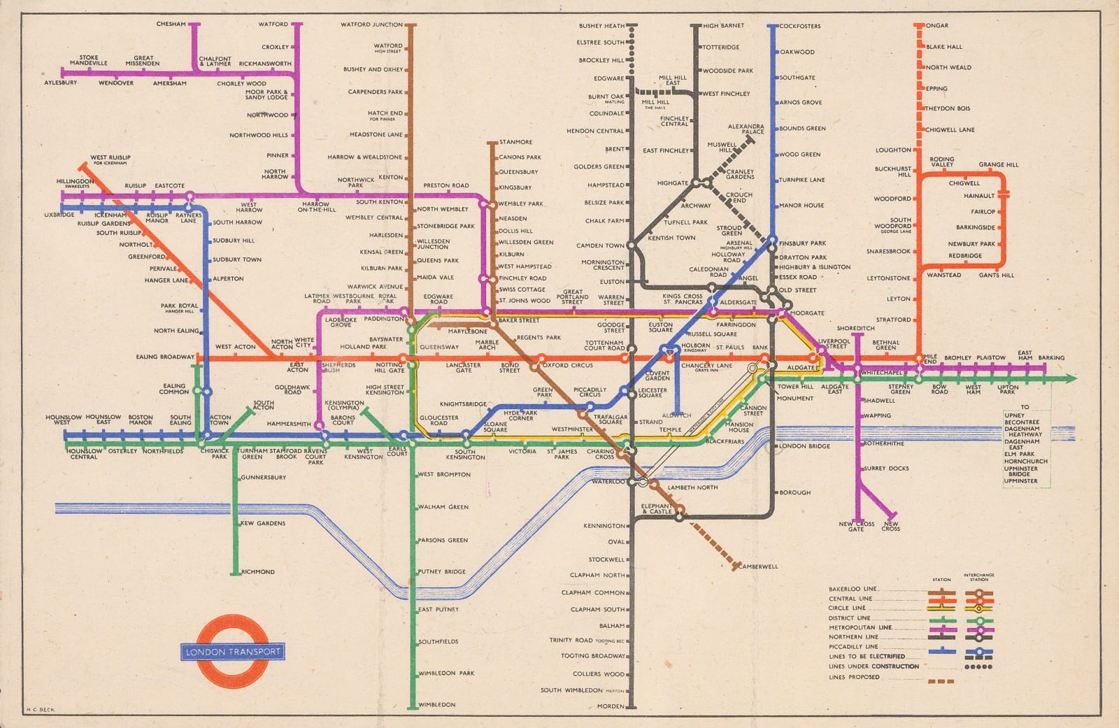 Harry Beck, London Underground Map, 1949 | The Map House