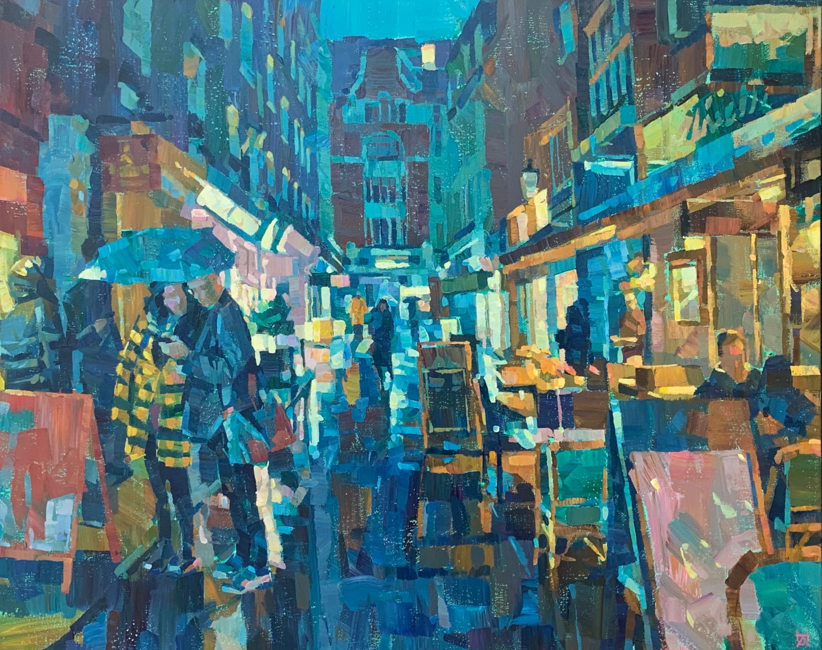 Hashim Akib, Rainy Evening, St Christopher's Place | Thompson's Gallery