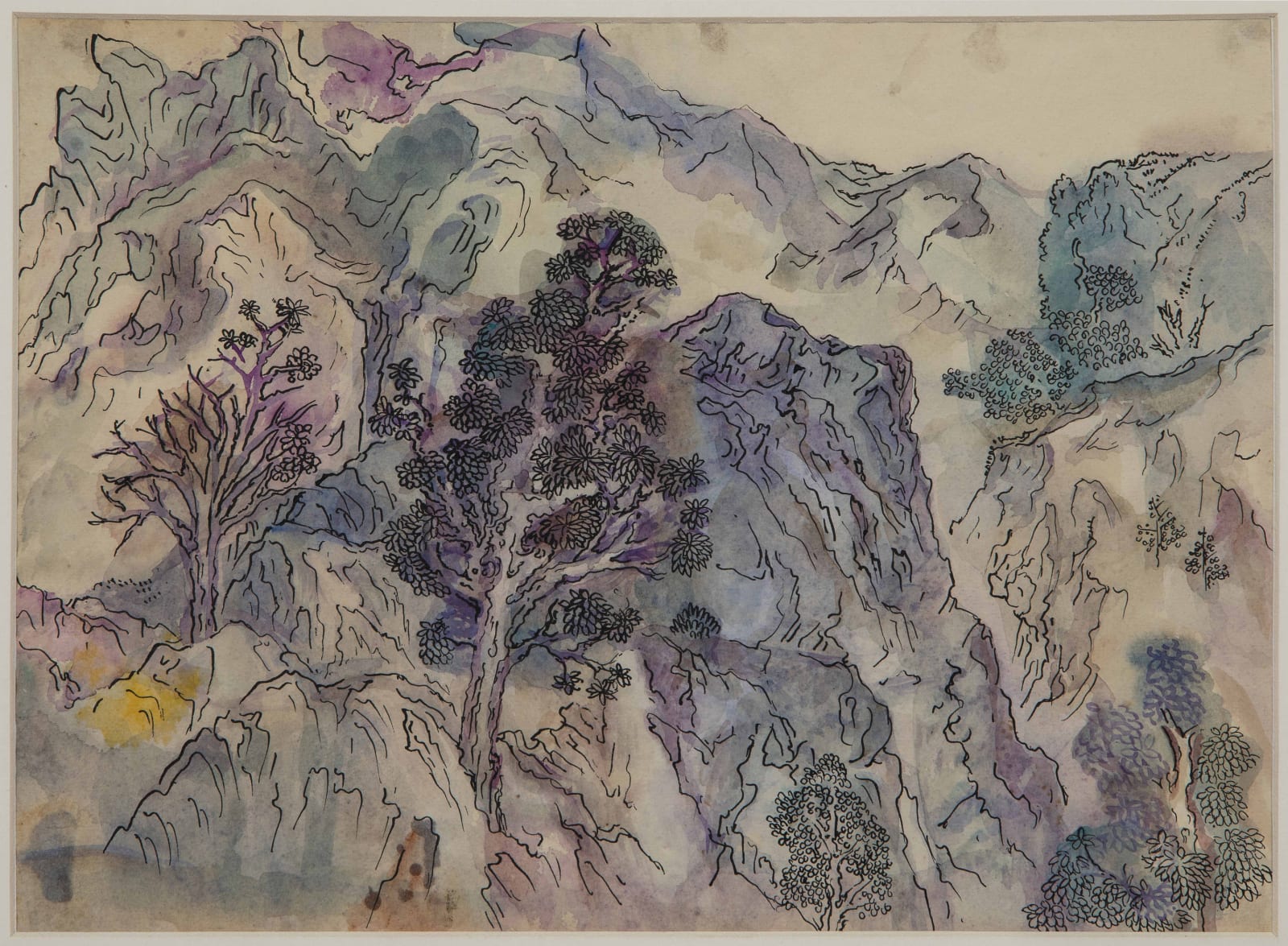Benode Behari Mukherjee, Rocky Mountain with trees | Vadehra Art Gallery